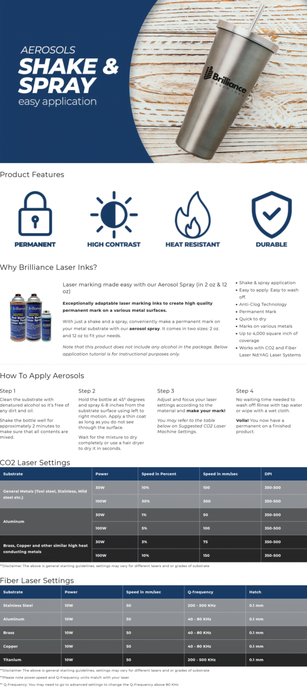 Brilliance Laser Marking Spray - MaxLaser
