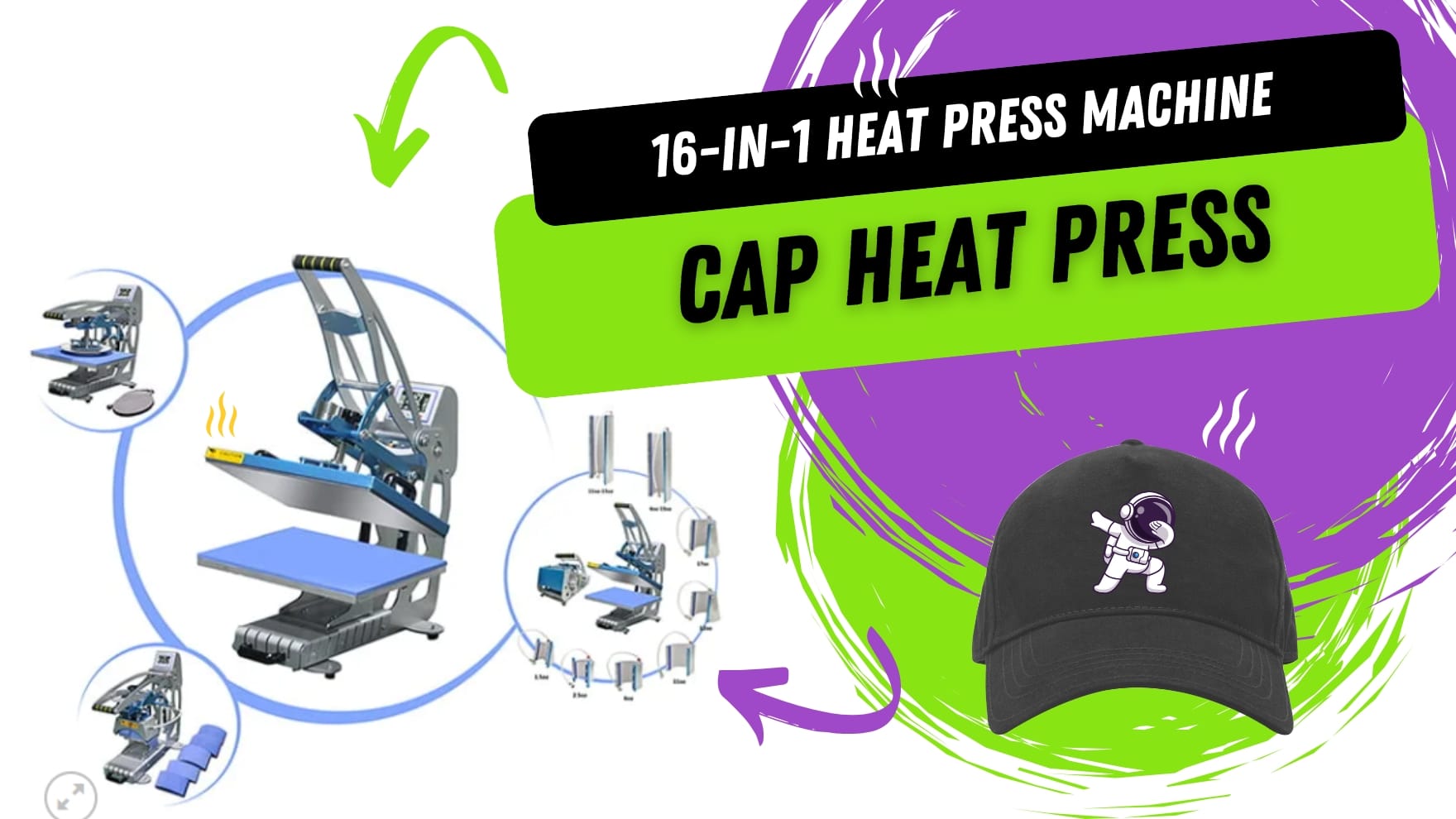 How to Use the Cap Press on the 16-in-1 Heat Press Machine - MaxLaser